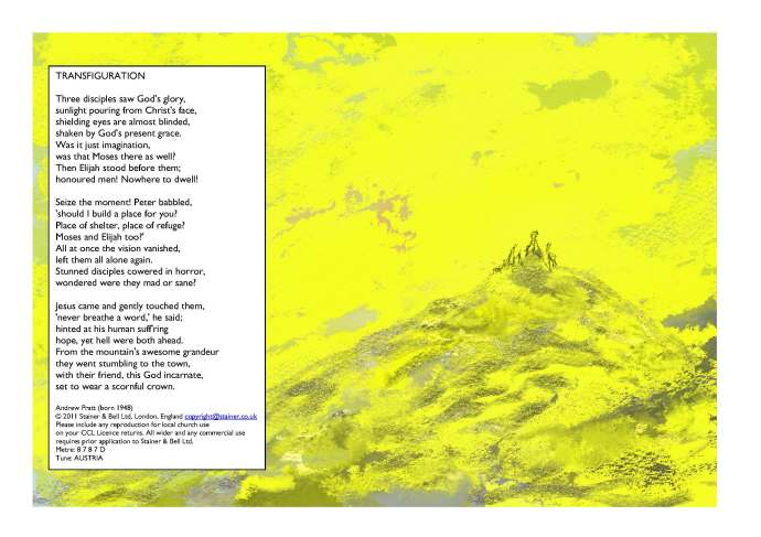 Transfiguration – hymn – Three disciples saw God’s glory – hymnsandbooks